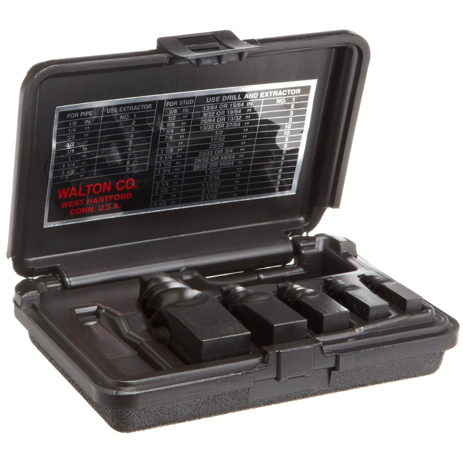 Walton 50205 5 Piece Pipe (NPT) Stud & Screw Extractor Set - Mechanics ...